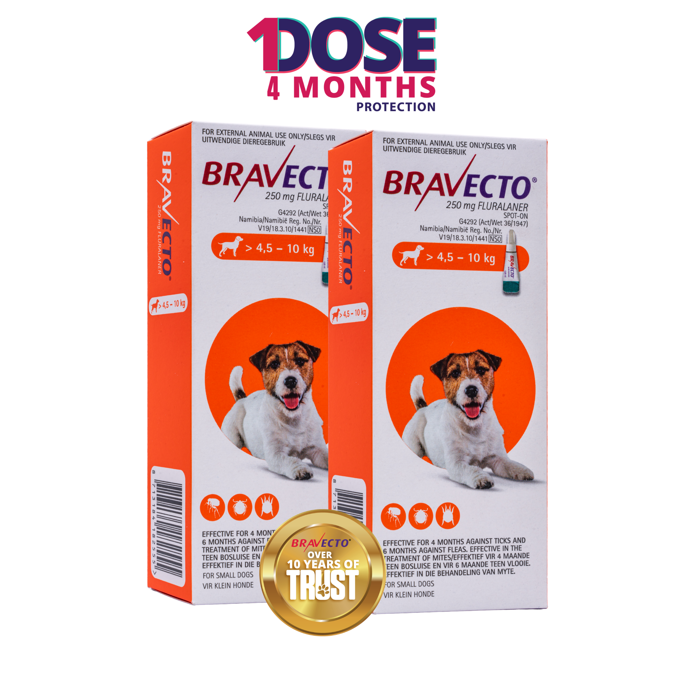 Bravecto Spot-on Dog Packshot - MSD Animal Health South Africa