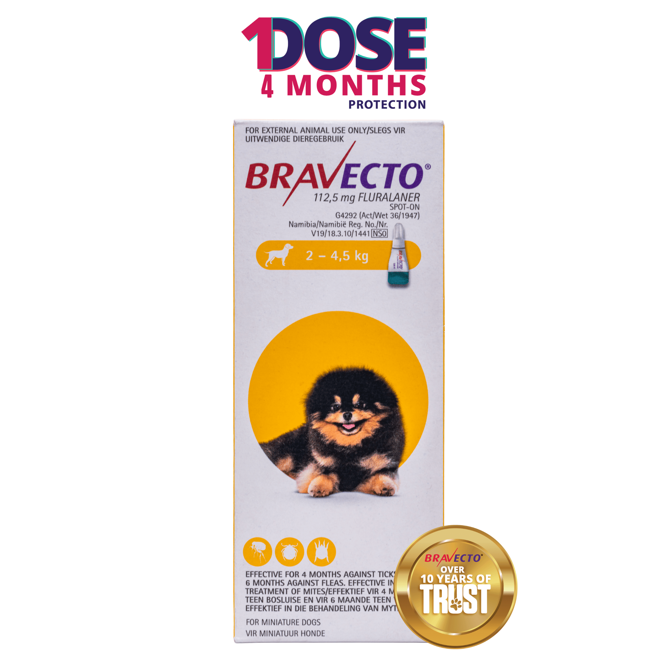 Bravecto Spot-on Dog Packshot - MSD Animal Health South Africa