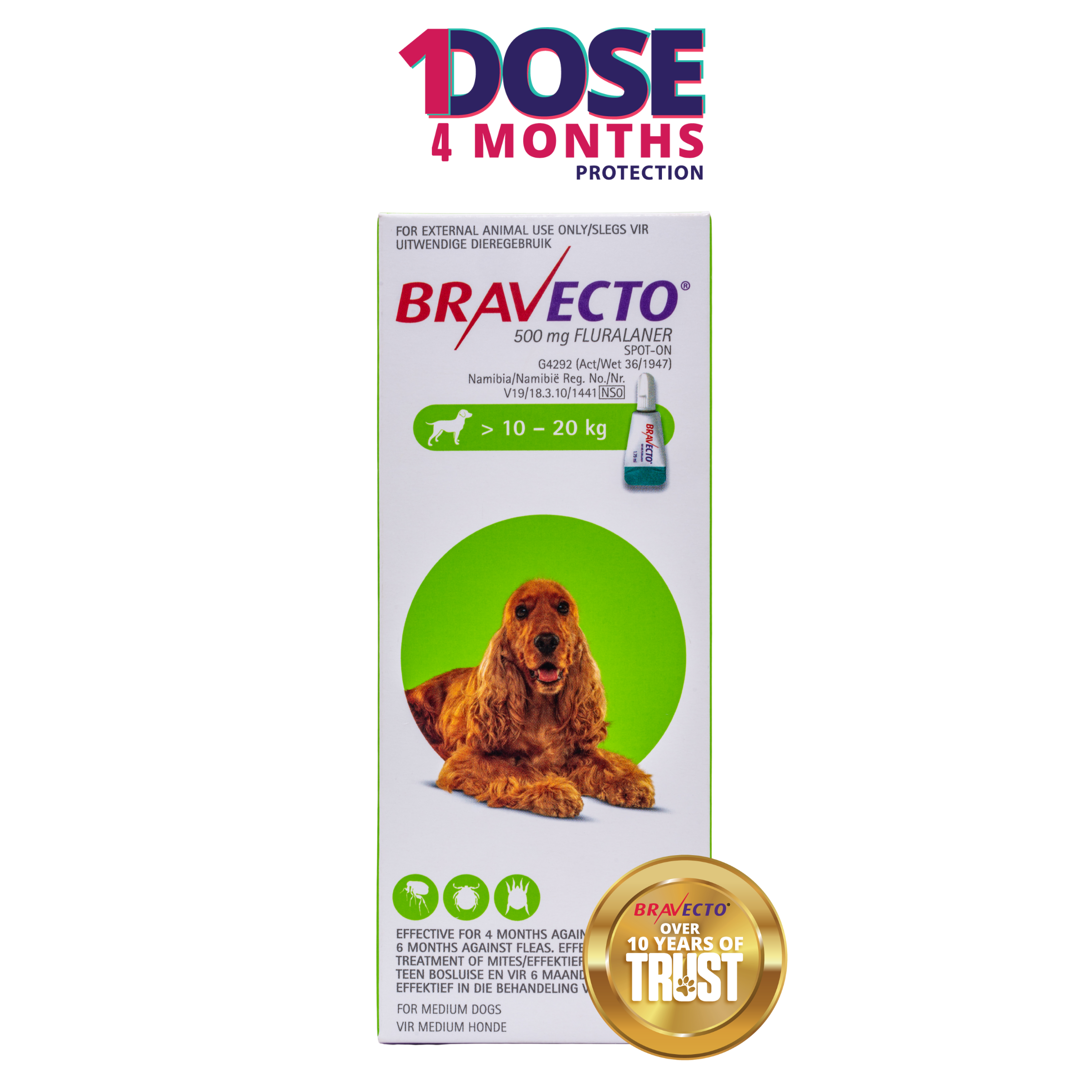 Bravecto Spot-on Dog Packshot - MSD Animal Health South Africa
